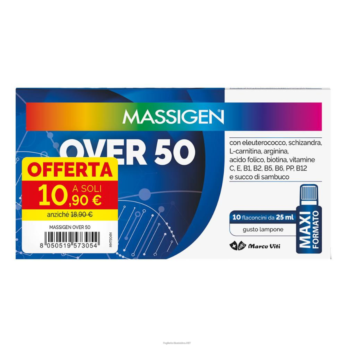 Massigen over 50 - integratore multivitaminico 10 flaconi da 25 ...