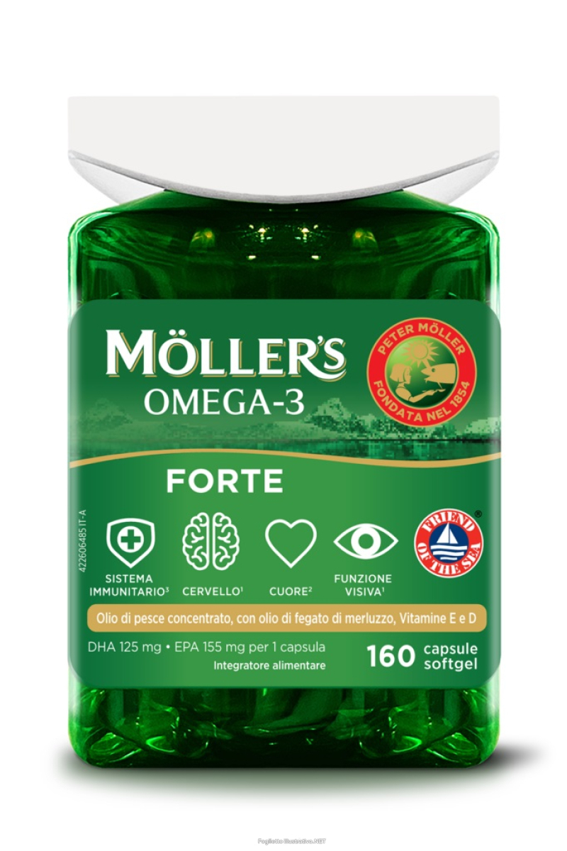 Moller's omega-3 forte integratore per il benessere dell'organismo 160 ...