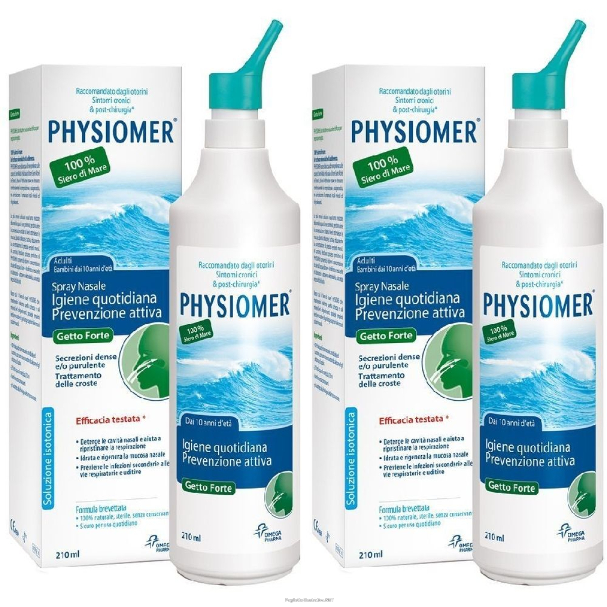 Physiomer® spray nasale adulti getto forte set da 2 2x210 ml nas a 20 ...