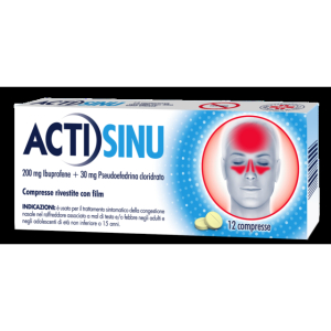 actisinu 12 compresse 200 mg + 30 mg bugiardino cod: 043681028